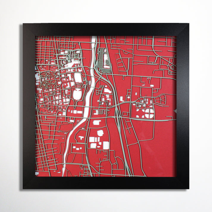 Ohio State University Laser Cut Map – CarbonLight Laser Cut Maps
