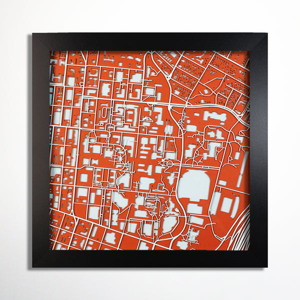 University of Texas at Austin Laser Cut Map – CarbonLight Laser Cut Maps