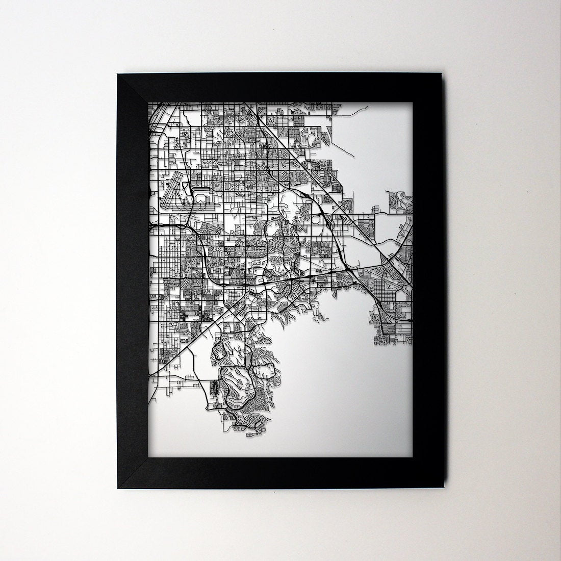 Henderson NV framed laser cut map – CarbonLight Laser Cut Maps