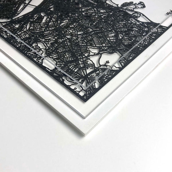 Indianapolis IN framed laser cut map – CarbonLight Laser Cut Maps