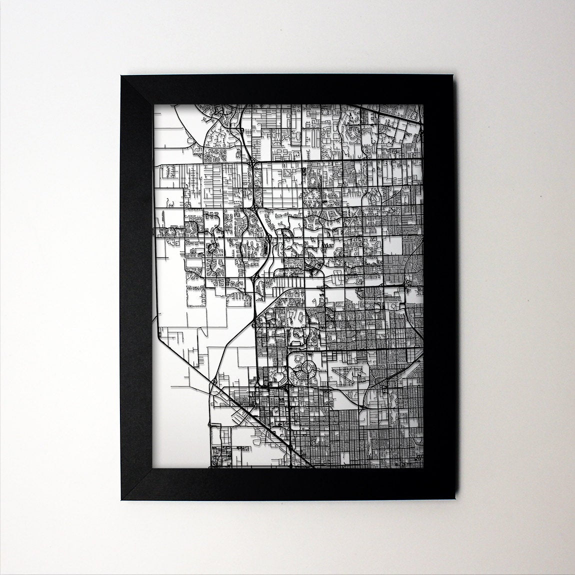 Miramar FL framed laser cut map – CarbonLight Laser Cut Maps