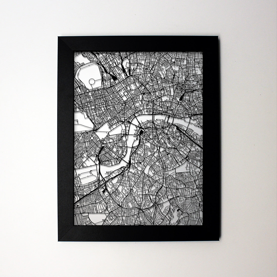 London UK laser cut wall map – CarbonLight Laser Cut Maps