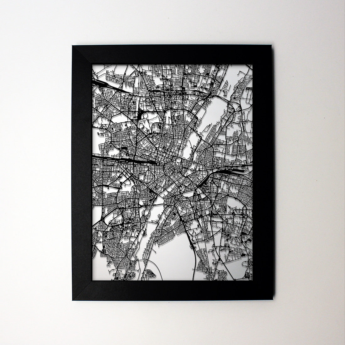 Munich Germany laser cut wall map – CarbonLight Laser Cut Maps
